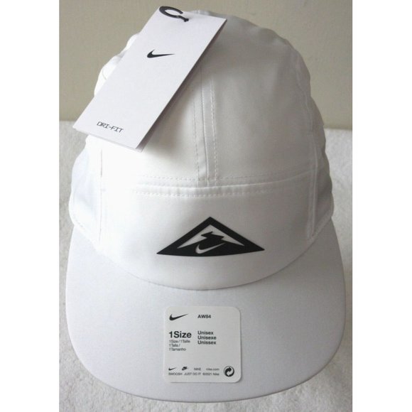 Nike | Accessories | Nike Drifit Aw84 Trail Running Hat Cap White Black ...
